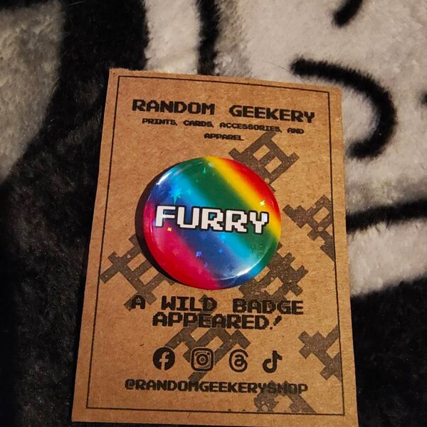 Therian Pride Sparkly Pin Badge, Holographic Badge, Otherkin Accessory ...