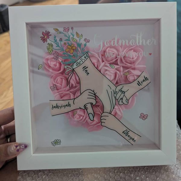 Personalized Mom Flower Shadow Box, Mother's Day Gift, Custom Roses ...