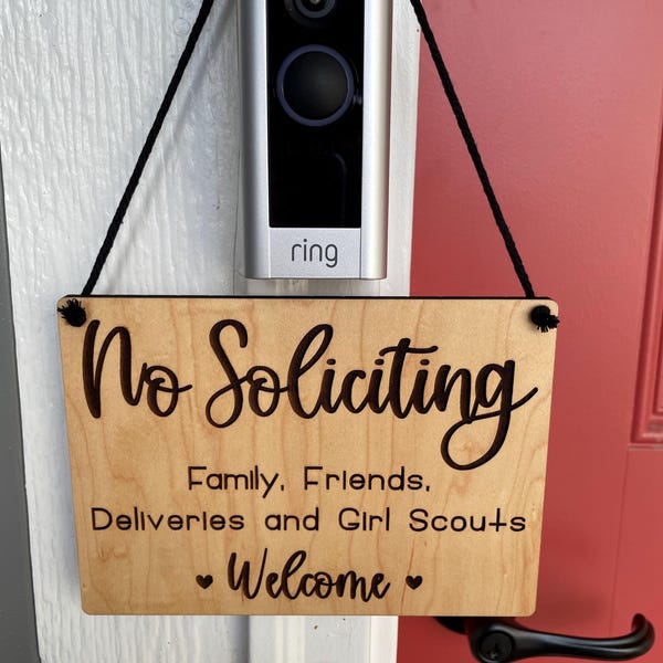 Laser Engraved 3D No Soliciting Sign No Soliciting Sign for Doorbell ...