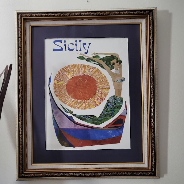 Sicily Mermaid Italy Italia Travel Tourism Vintage Poster Repro on ...