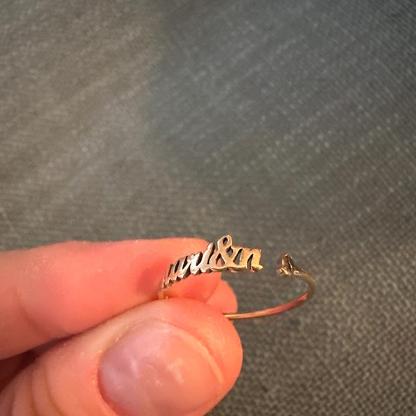 14K Solid Gold Name Ring,personalized Jewelry,custom Name Ring ...