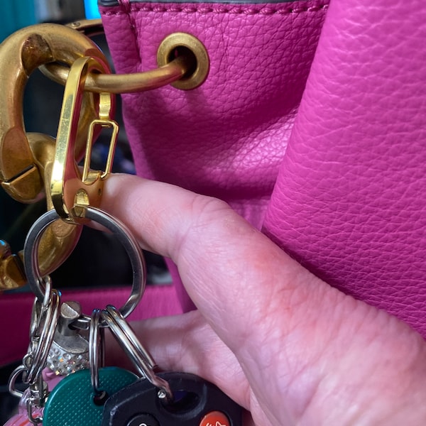 Oval Gold Push Keychain Clasps, Spring Clasp Stainless Steel Purse ...
