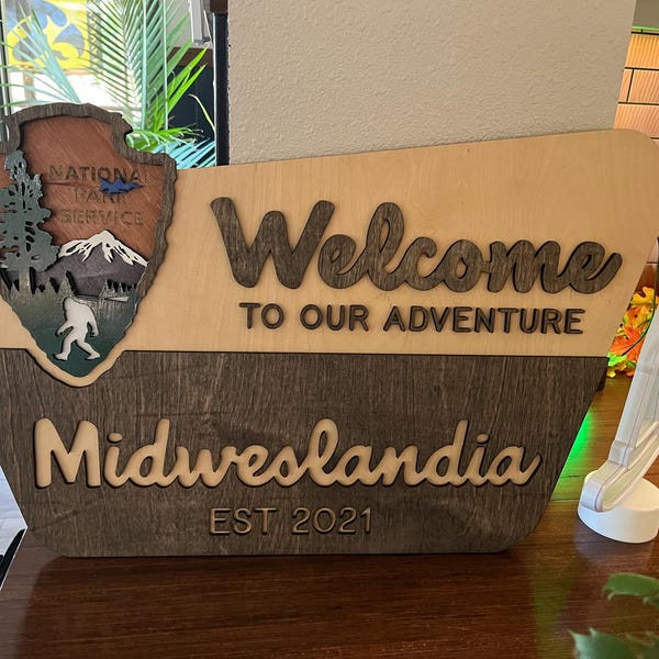 National Forest Service Welcome Sign ACRYLIC - NFS Inspired Family Name ...