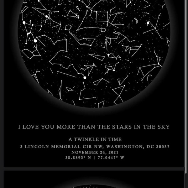 Digital Download Custom Star Map by Date Printable Constellation, Chart ...
