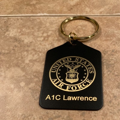 Personalized Military Keychain Custom Engraved Keyring Air Force ...