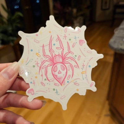 Sprinkle Spider Sticker Kawaii Art Pink Arachnid Spooky and Cute ...