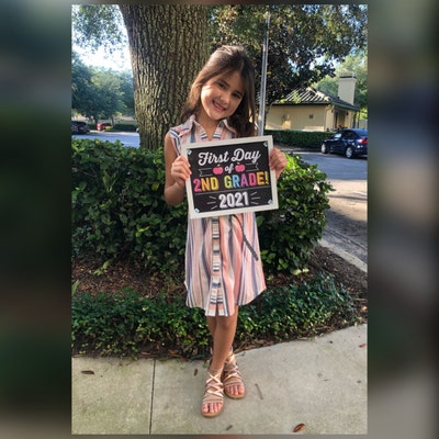 Girl First Day of 2nd Grade Sign 1st Day of School Printable - Etsy