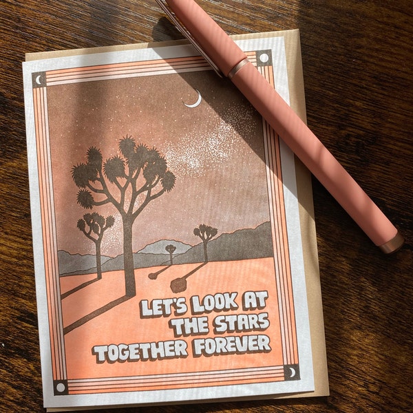 Let's Look at the Stars Together Forever Letterpress Card - Etsy