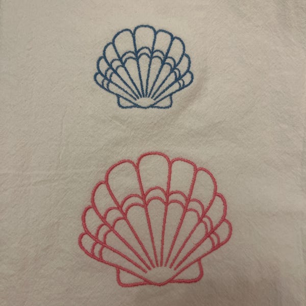 Seashell Outline Embroidery Design, Sea Shell Silhouette, 6 Sizes ...