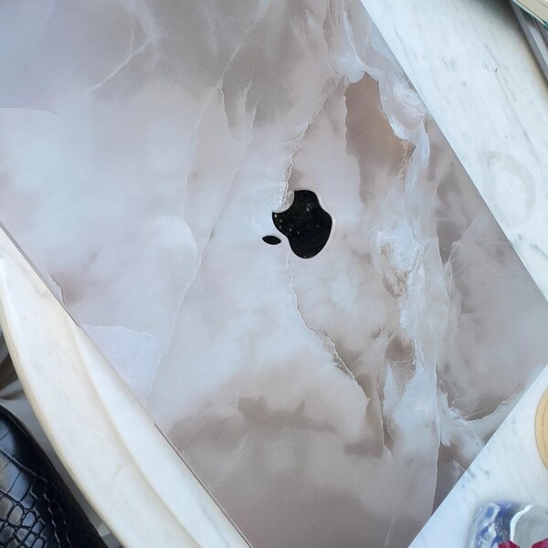 Pink Elegant Marble MacBook Shell Case Cover for New MacBook Pro 13 14 ...