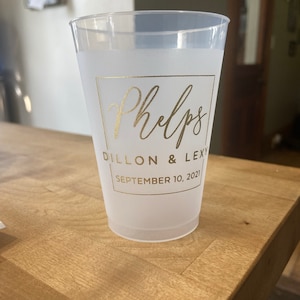 Personalized Wreath Monogram Shatterproof Cups Custom Wedding | Etsy
