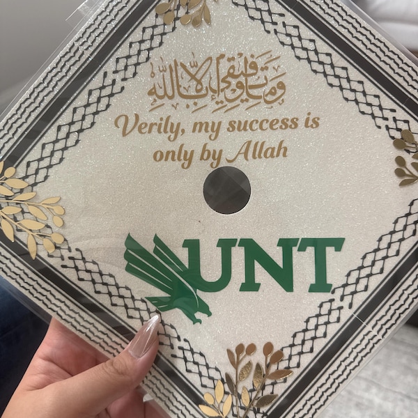 Custom Graduation Cap Topper | Arabic Graduation Cap | Pearl Border Cap ...