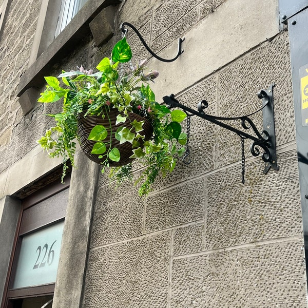 16" BLACK HAND FORGED Wrought Iron Blacksmith Sign Board Hanging ...