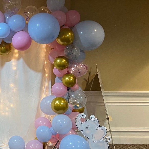 Blue Elephant Standee Baby Shower Character Prop Kids Party Decoration ...