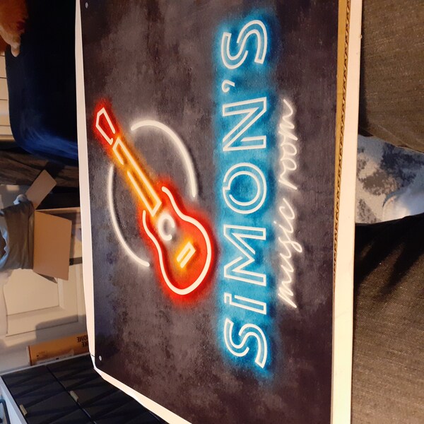 Personalised Music Room Sign – Guitarist Sign, Musician Gift, Custom ...
