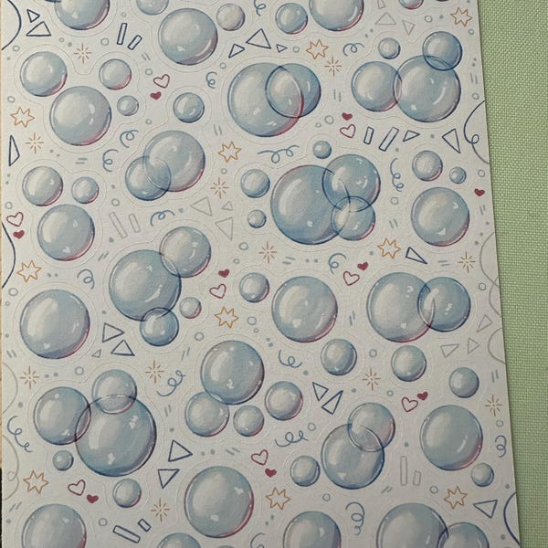 Sticker Sheet - Bubbles | Journal Stickers, Planner Stickers, Scrapbook ...