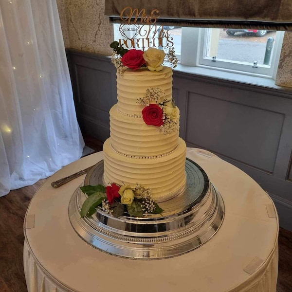 Wooden Wedding Cake Topper With a Date / Mr and Mrs Last Name ...