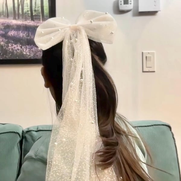 Bow Wedding Bow Shoulder Veil Wings Veil Soft Tulle Bow Wedding Veil ...