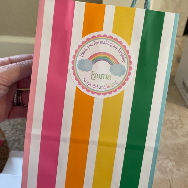 Rainbow Stickers, Pastel Rainbow Stickers, Rainbow Birthday Party ...