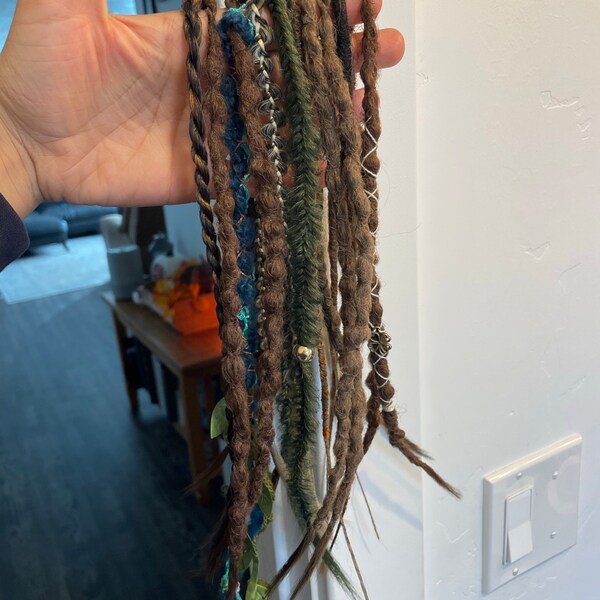 Сrochet Brown Forest Dreads With Braids and Accessories Double Ended or ...