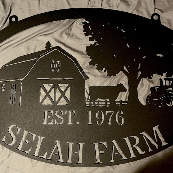 Personalized Family Name Metal Sign, Last Name Sign, Initial, Metal ...