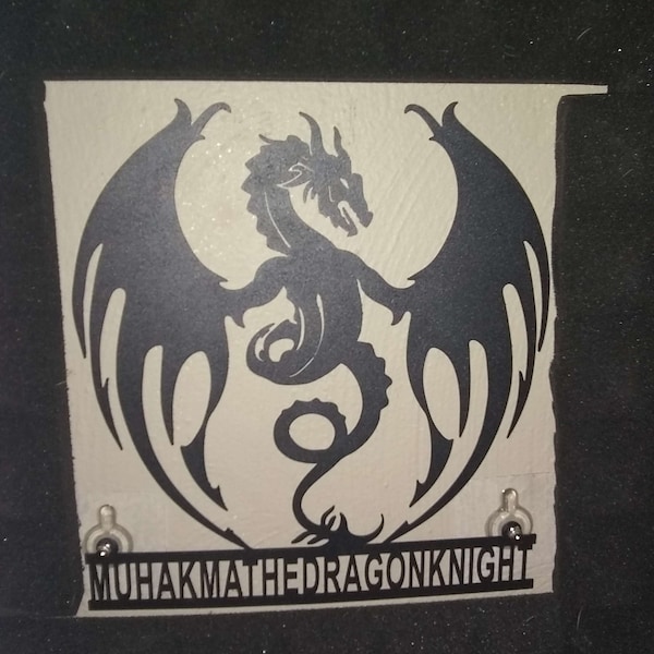 Dragon Monogram Sign,custom Dragon Metal Art,dragon Name House Sign ...