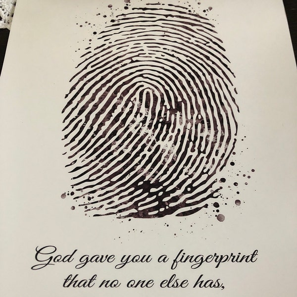 Watercolor Fingerprint Quote Print, Inspirational Office Wall Art-1377 ...