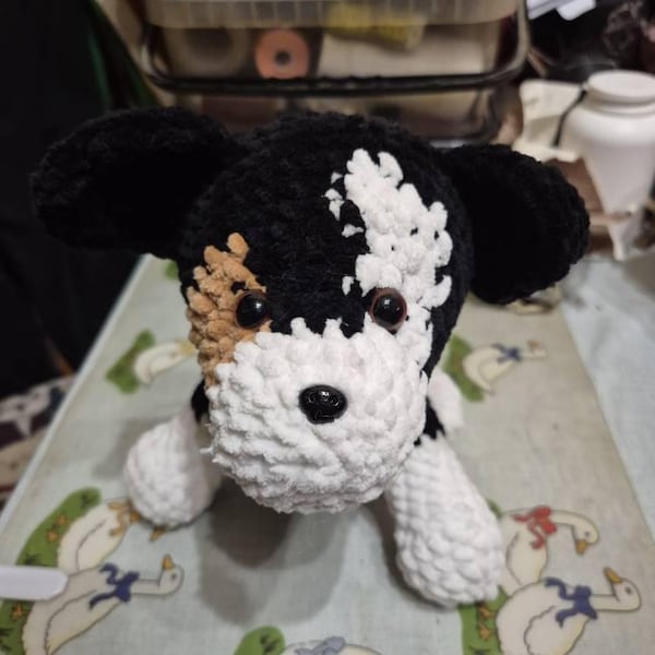 LOW SEW Border Collie Crochet Pattern Dog Amigurumi Pattern DIY Crochet ...