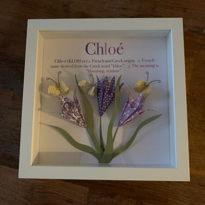 Baby Girl Frame With Name Origin and Meaning Custom Paper Art - Etsy Canada