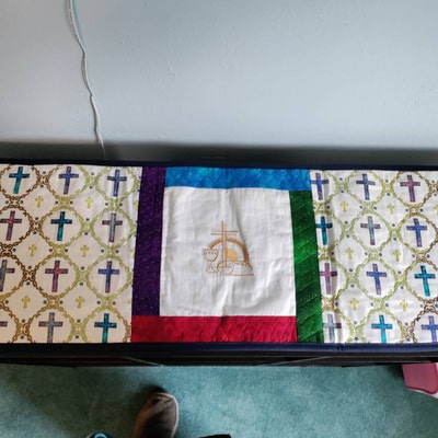 Christian Cross Quilt, Handmade Prayer Quilt, Ordination Gift, Church ...