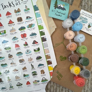 National Parks Paint by Number Kit/color by Number Kit/custom Paint by ...