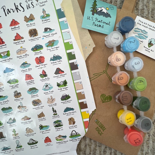 National Parks Paint by Number Kit/color by Number Kit/custom Paint by ...