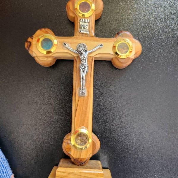 Orthodox Cross With Stand Made From Olive Wood 3 Sizes Available (12cm ...