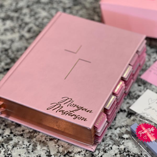 Pink NIV JESUS BIBLE, Bible With Tabs, Personalized Gifts, Pink Hard ...