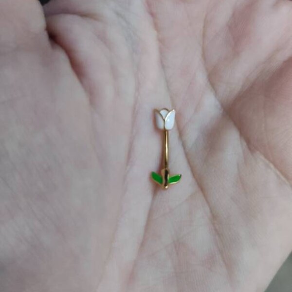 16G Tulip Rook Earring/rook Piercing Jewelry/cartilage Earring/gold ...