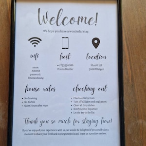 Welcome Sign for Short Term Rental Hosts, Editable Airbnb Template ...