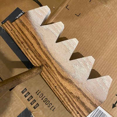 Full Size 48 3 Tine Saw Tooth stained Zen Garden Rake Authentic Art of ...