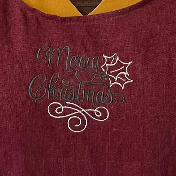 Merry Christmas Embroidery Design #3 - 6 Sizes 10 Formats Dst Exp Jef ...