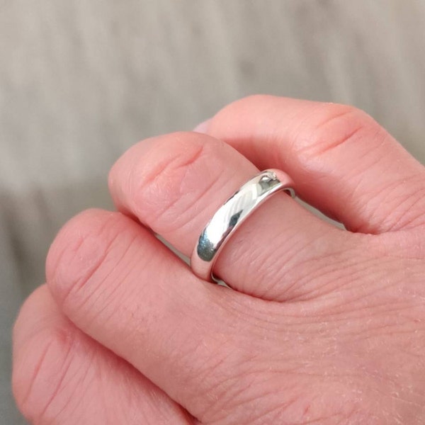 Circle Men Ring in Sterling Silver, Man Ring, Silver Man Ring, Circle ...