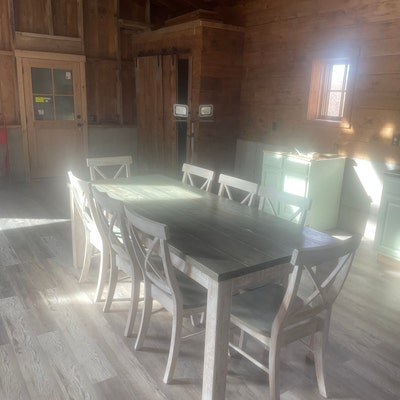 Large Farmhouse Table, Long Farmhouse Table, Kitchen Table, Rustic ...