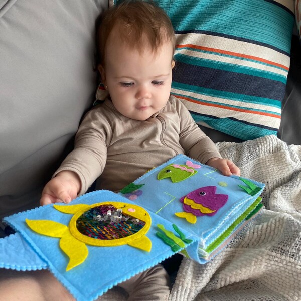 Personalized Montessori Baby Toy and Sensory Felt Book, Educational ...