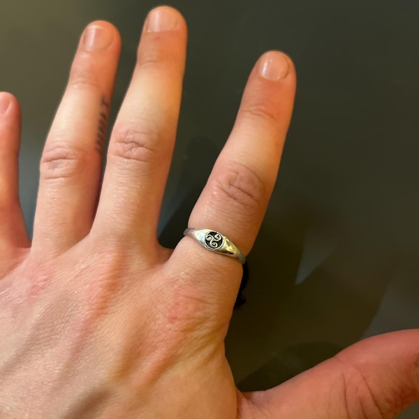 Vintage Flower Sterling Silver Band Ring, UK Size L1/2, US Size 5 3/4 ...