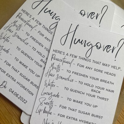 Hangover Recovery Kit Cards, Hungover Bag Cards, Printed Cards, Digital ...
