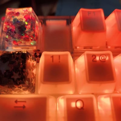 Holographic Star Glitter Keycaps OEM R1 Cherry MX Switches Mechanical ...