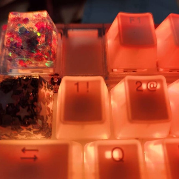 Holographic Star Glitter Keycaps | OEM R1 Cherry MX Switches ...