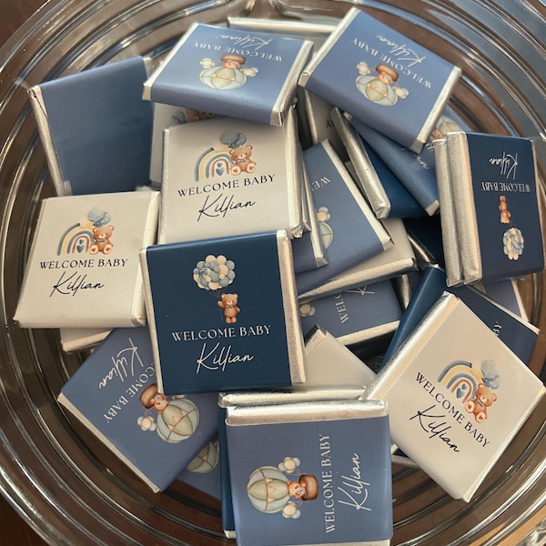 50 Pcs Baby Shower Chocolate, Personalized Baby Chocolate, New Born ...