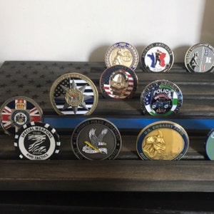 Law Enforcement Thin Blue Line Challenge Coin Display Personalized - Etsy