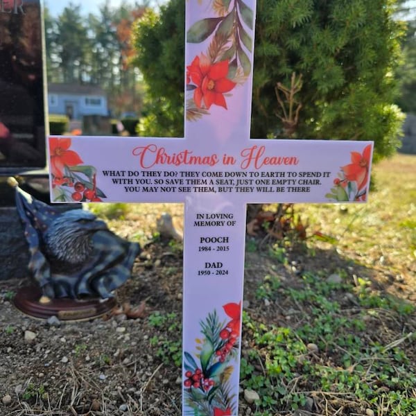 Christmas in Heaven Memorial Cross | Christmas Memorial Decor Solar ...