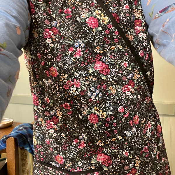 Navy Rose Calico Vintage Style Apron -ready to Ship - Etsy