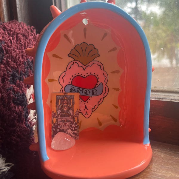 The Milagros Shrine, Handmade Clay Shrine, Hand Painted Mini Shrine ...